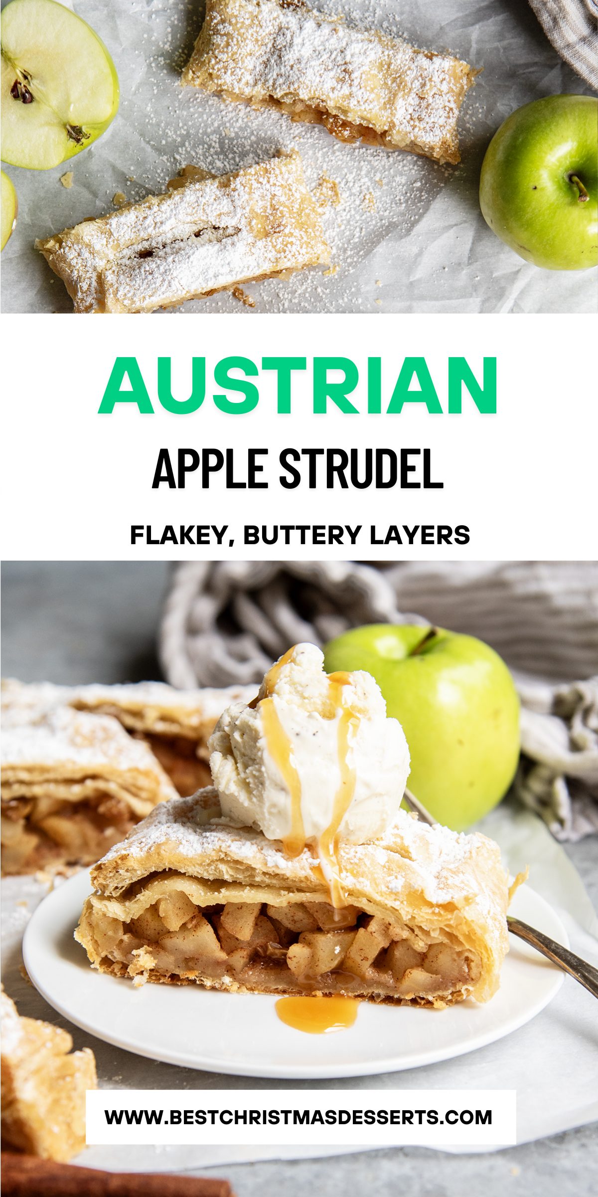 Austrian Apple Strudel Recipe (with Puff Pastry) - Best Christmas Desserts
