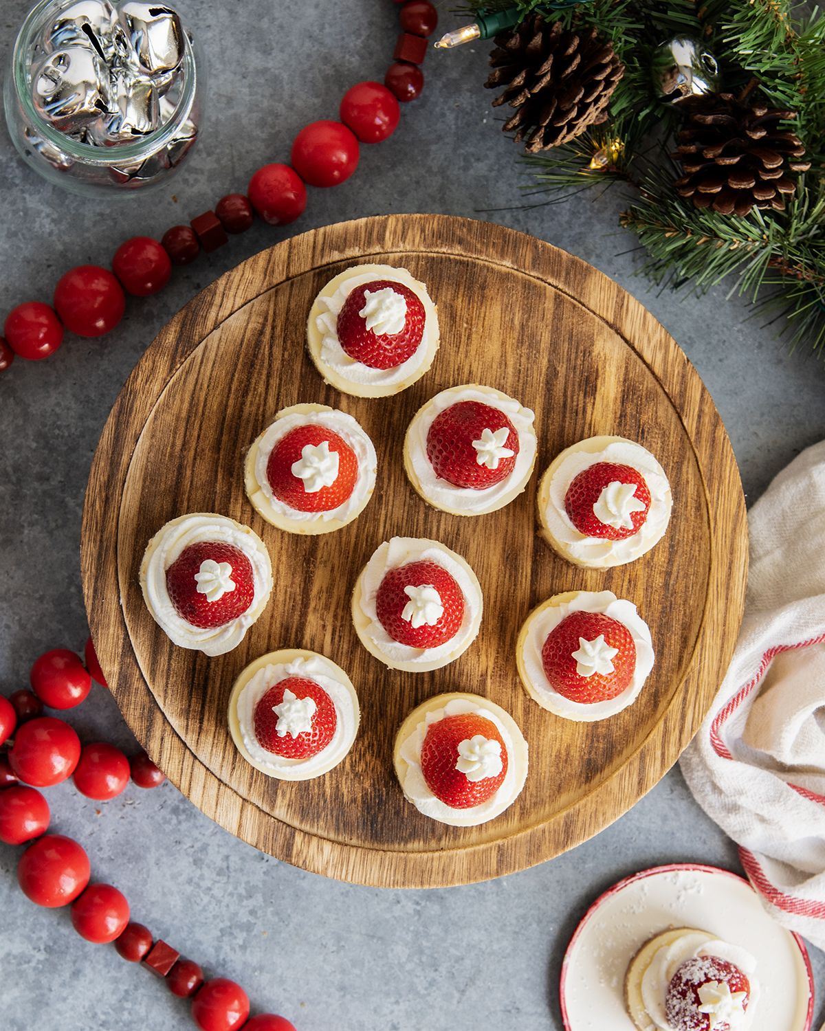 Santa Hat Cheesecake Bites - Best Christmas Desserts